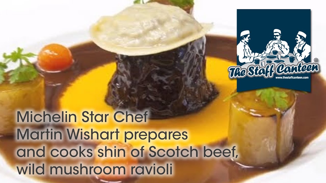 Michelin star chef Martin Wishart prepares and cooks shin of Scotch ...