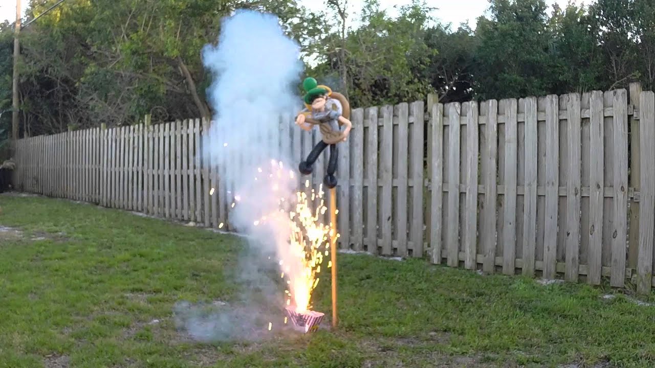 One Man Band Balloon fried by fireworks. - YouTube
