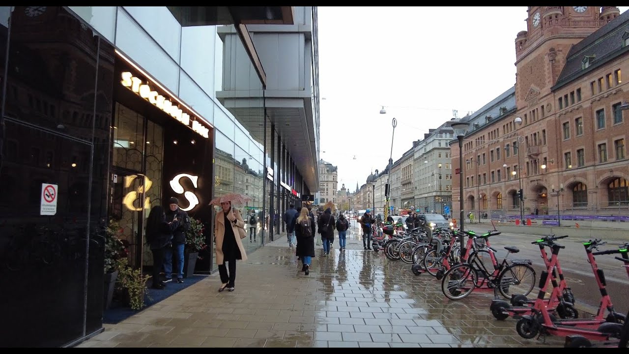 Sweden - Stockholm walking in the rain #248 - YouTube