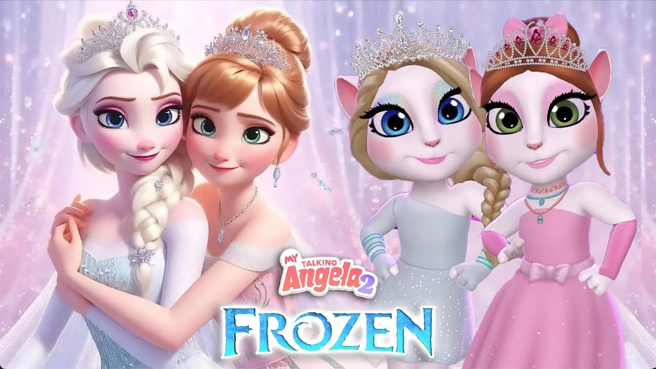 My talking Angela 2 // Frozen// Elsa // Anna - YouTube
