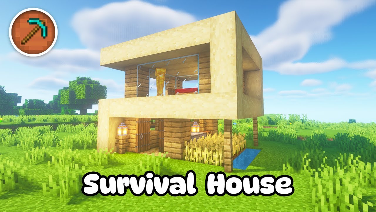 Minecraft: How To Build A Survival Modern House Tutorial - YouTube