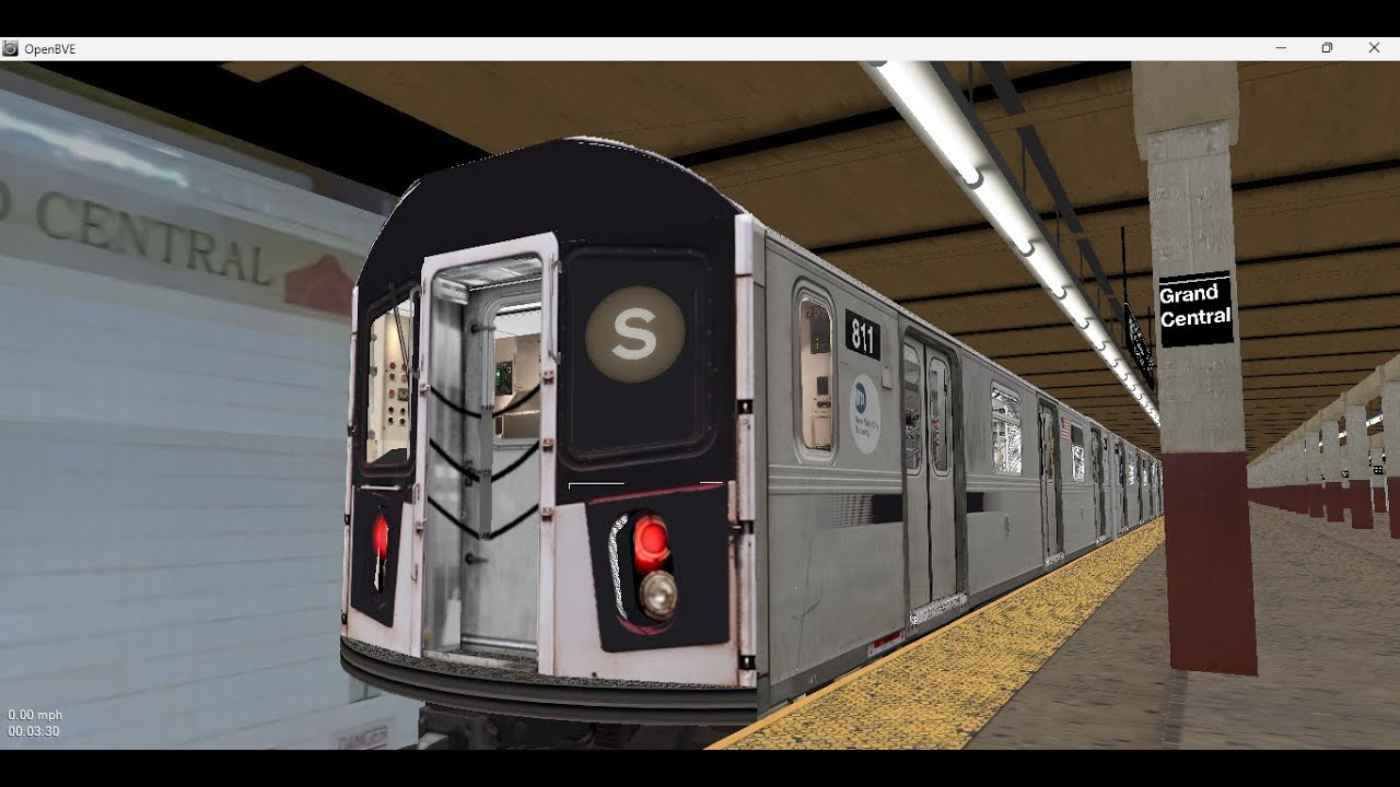 [OpenBVE] NYC Subway: R152 Shuttle Train Action on Track 1 - YouTube