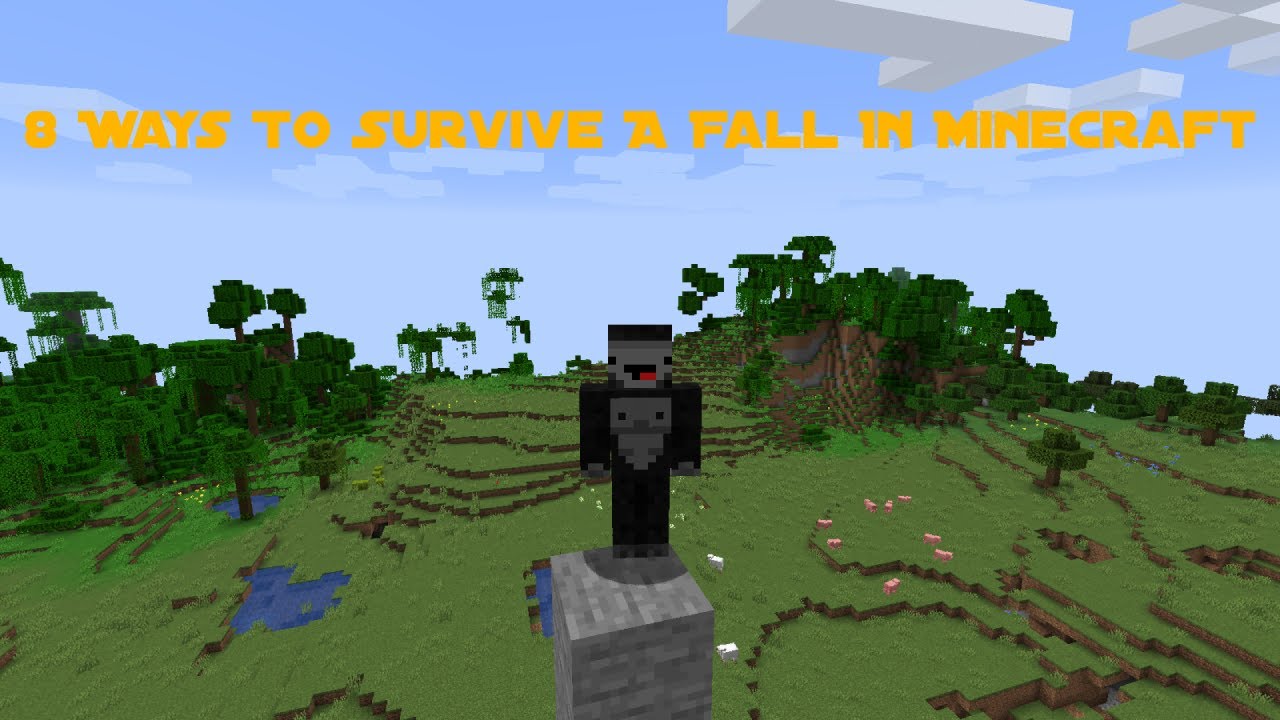 8 Ways To Survive A Fall In Minecraft - YouTube