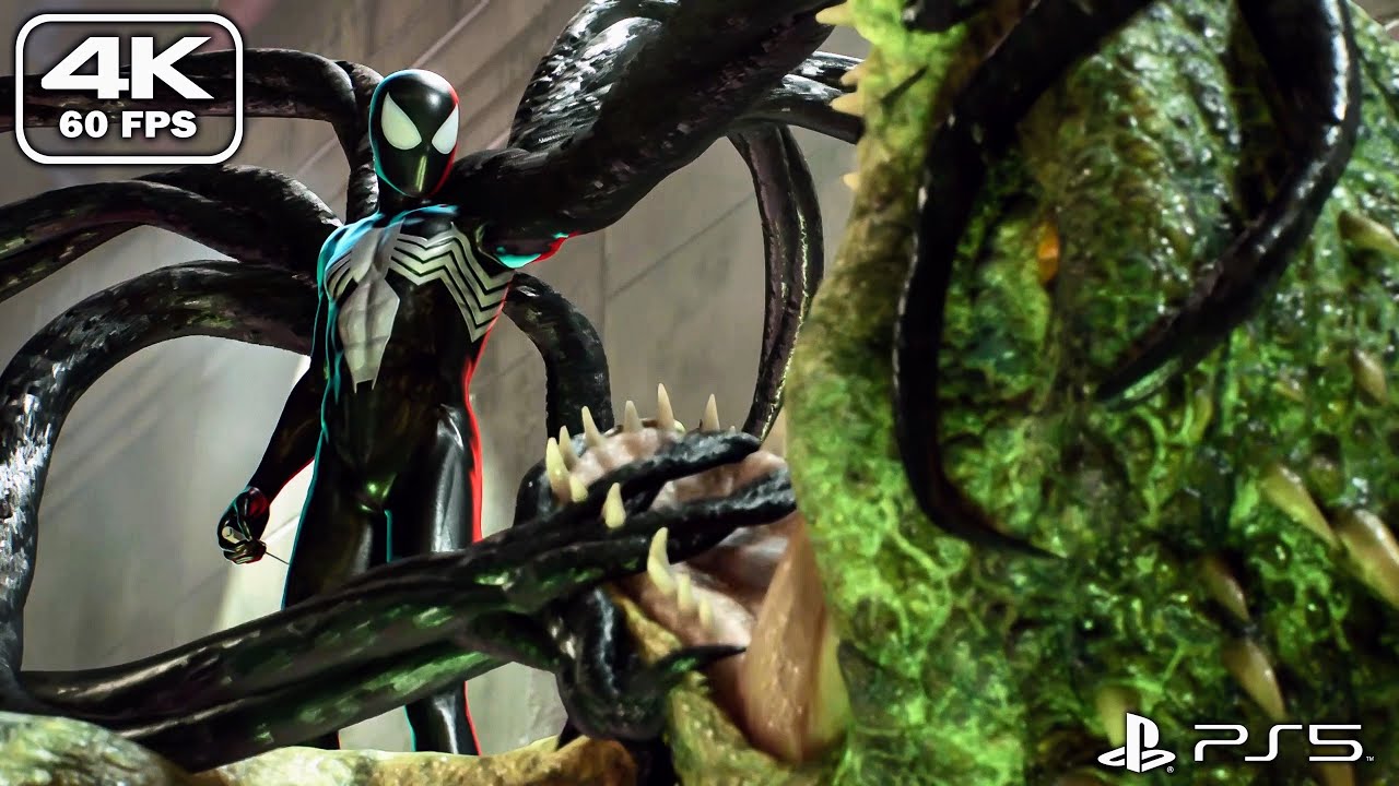 Marvel's Spider-Man 2 - Classic Symbiote Spider-Man vs Lizard [4K 60 ...