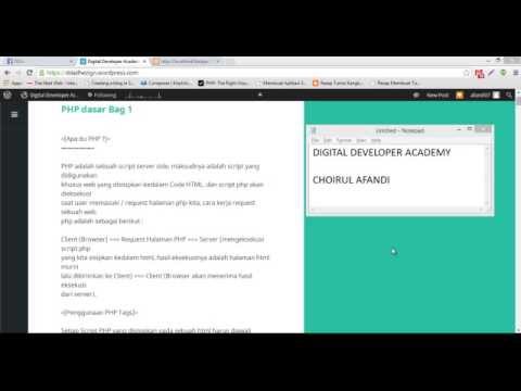 PHP Dasar Bag 1 (pengertian, tag, variable) - YouTube