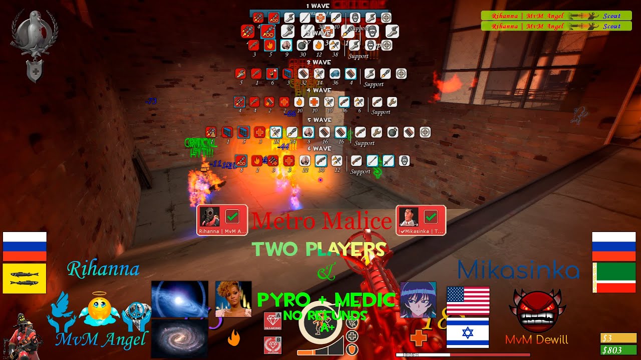 TF2 MvM Metro Malice Pyro+Medic NR A+ (Two players only). @MvMAngel ...