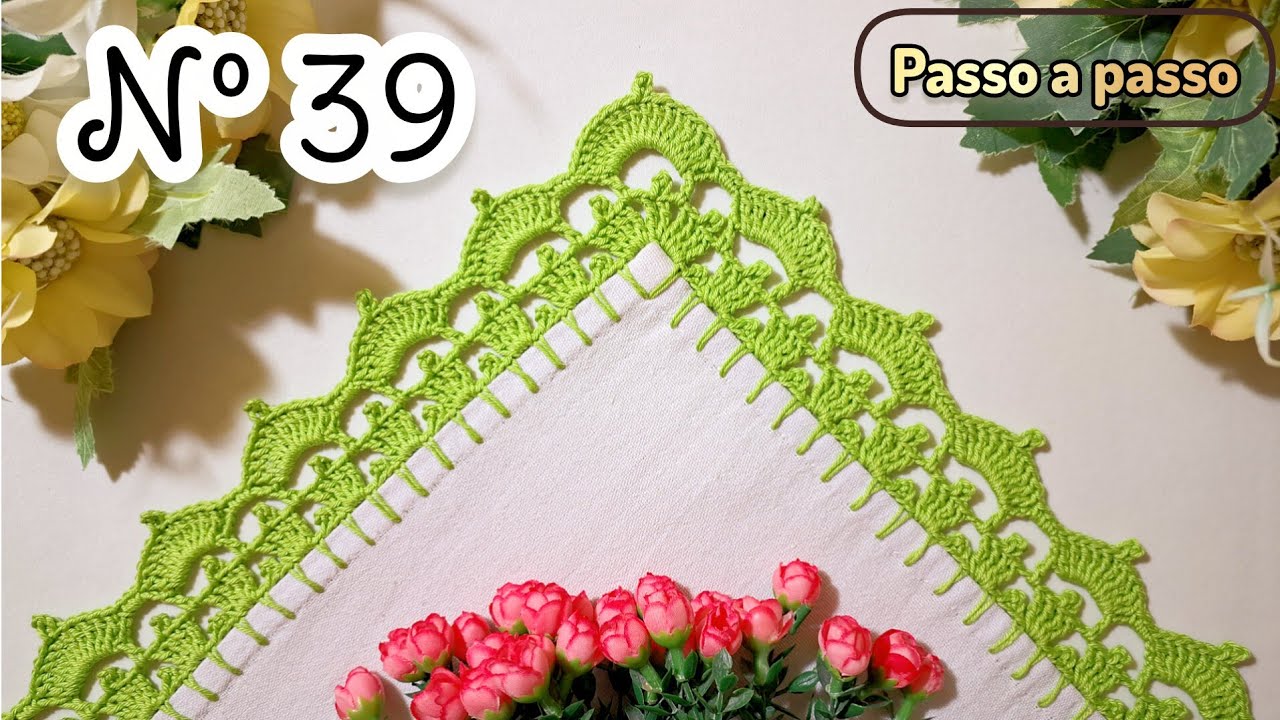 Barrado De Crochê Com Canto nº 39 Passo a Passo Muito Simples e Fácil ...