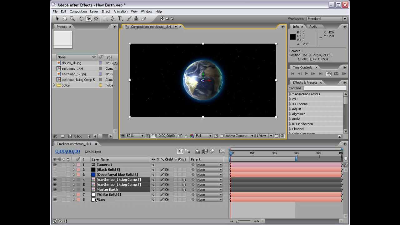 After Effects Tutorial 41b. The Blue Planet in 3D - YouTube