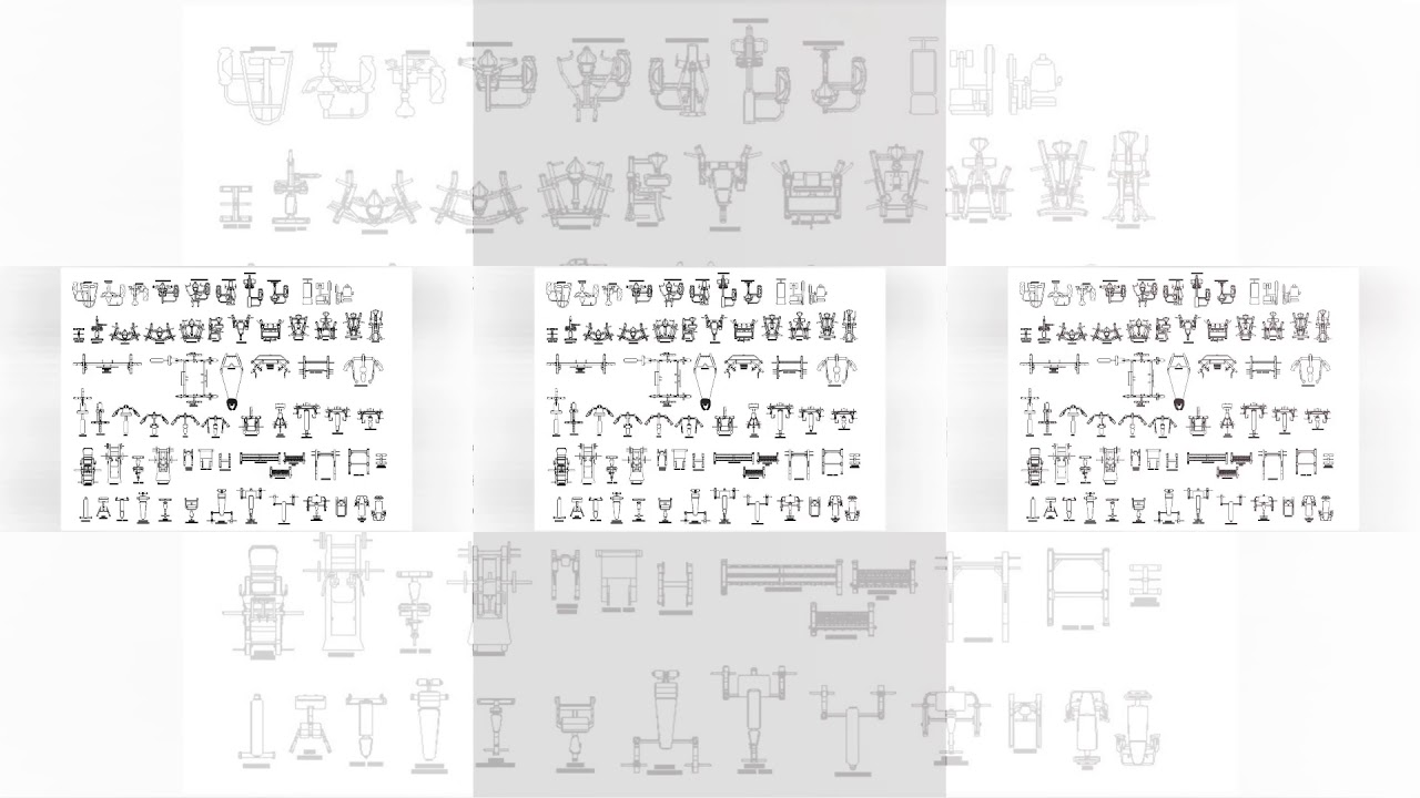 Gym,Fitness equipment CAD Blocks Bundle Stadium,Gymnasium, playground ...