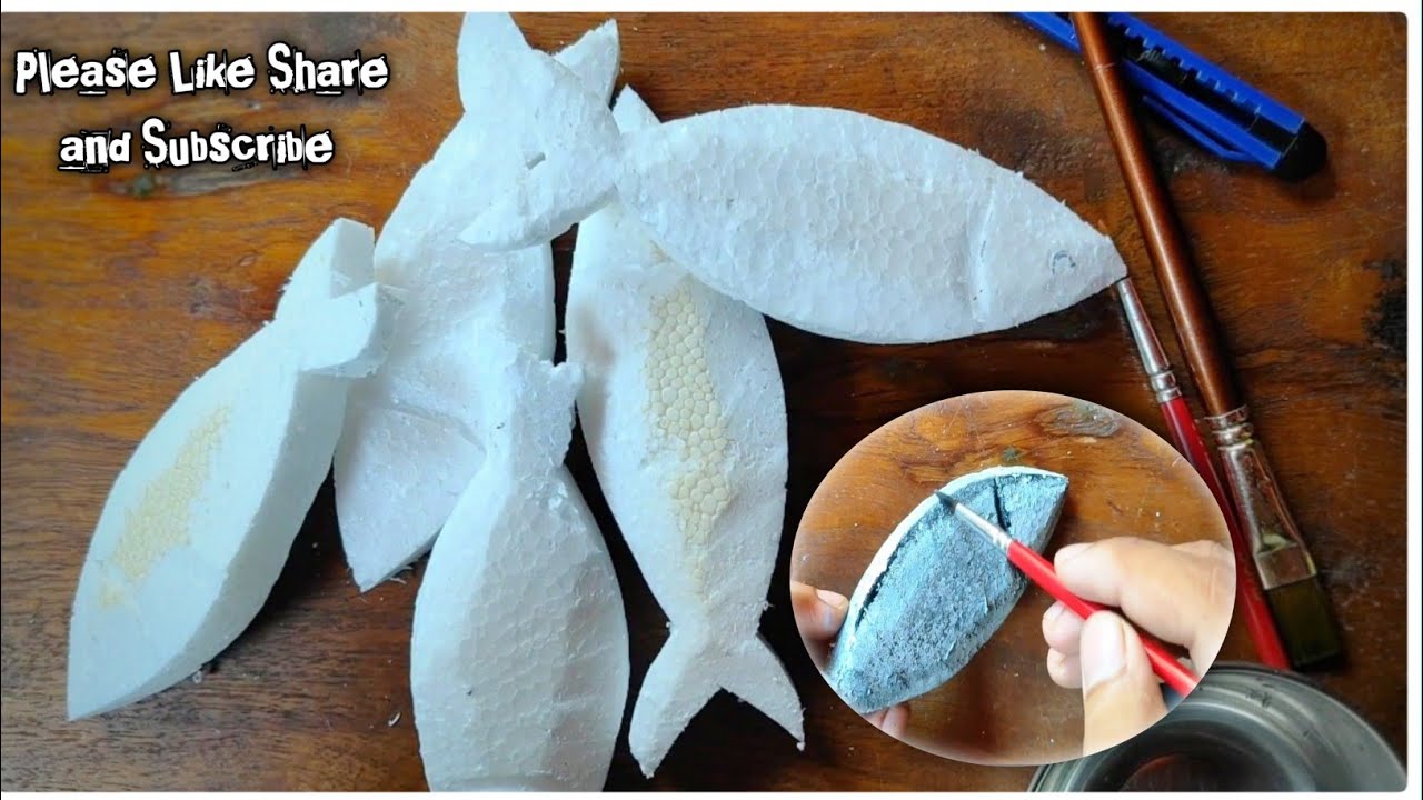 How To Make Thermocol Fish || Thermocol Craft || Easy Thermocol Fish ...