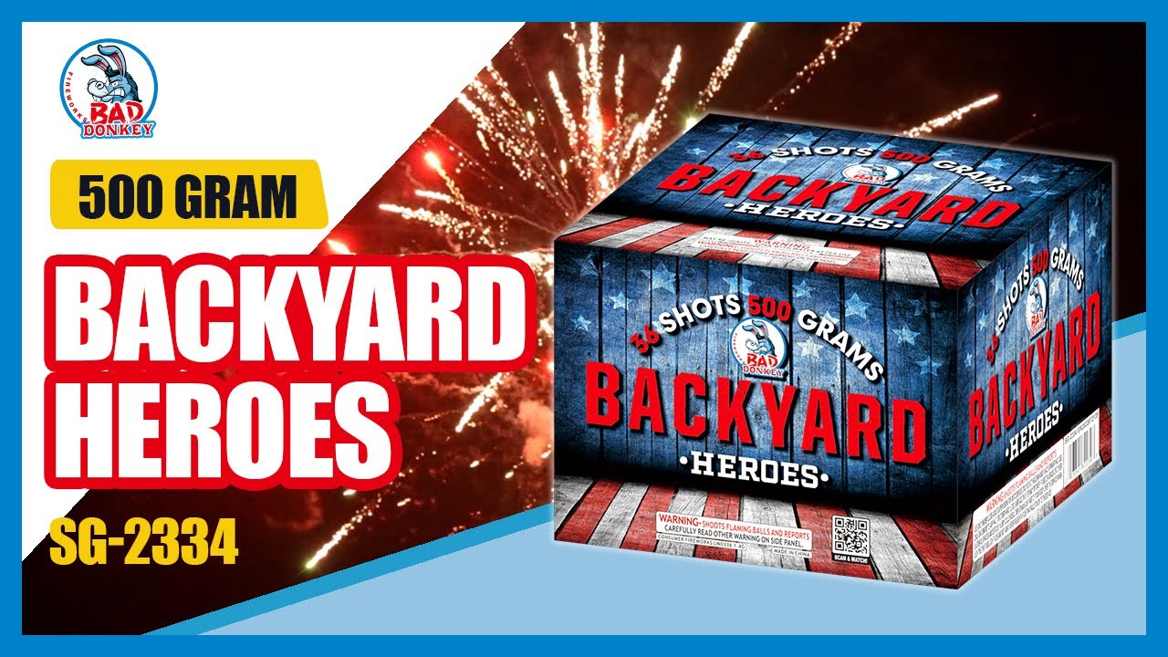Backyard Heroes SG -2334 500 gram cake 36 shots Bad Donkey Fireworks ...