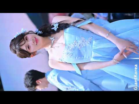 4K Fancam Model#24 XiaoBingGan 小饼干 Blue Mini Dress 3 Shanghai Auto Show 250426