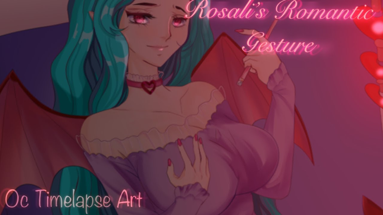 Drawing my succubus oc for valentinesday (procreate and hi paint) - YouTube