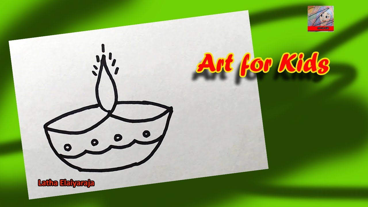 Diwali Oil Lamp Drawing
