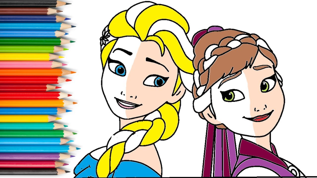 Dibuja y Colorea a Ana y Elsa de Frozen/Dibujos Para Niños /Vídeos ...