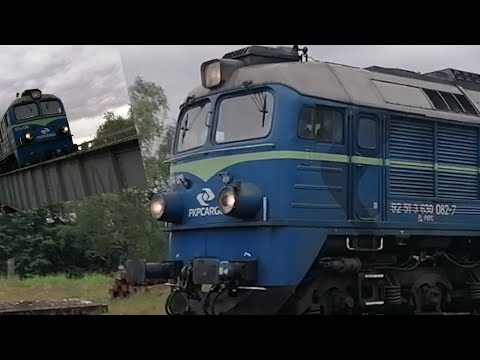 dwa gagary ST44-1218 na stacji gubin - YouTube