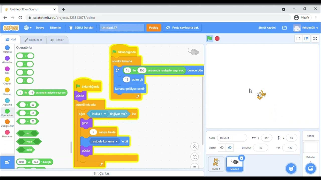 Scratch İle Block Kodlama - Ders 06 - Kuklalar arası etkileşim - YouTube