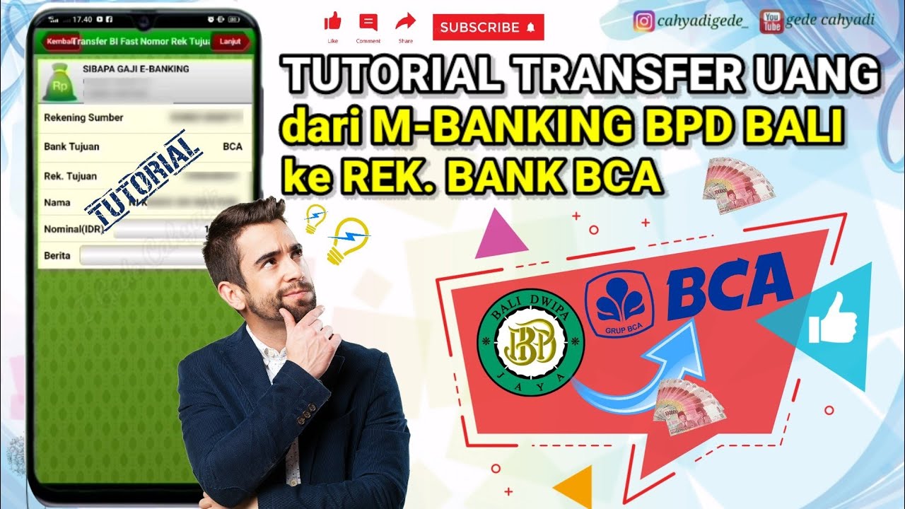 TUTORIAL TRANSFER UANG DARI M-BANKING BPD BALI KE REKENING BANK BCA - YouTube