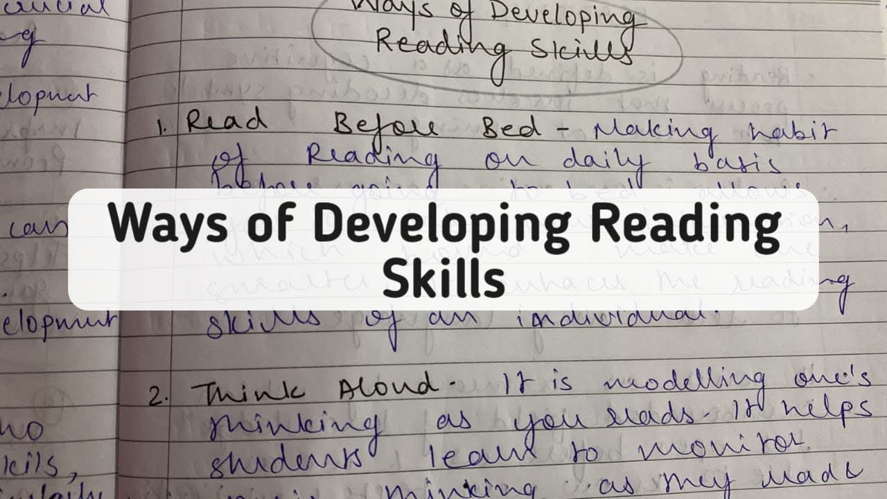 Ways of Developing Reading Skills || Text Reading and Reflections ...