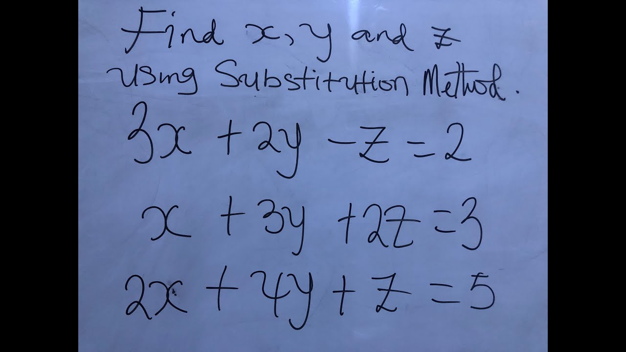How to solve simultaneous equations with three variables using ...