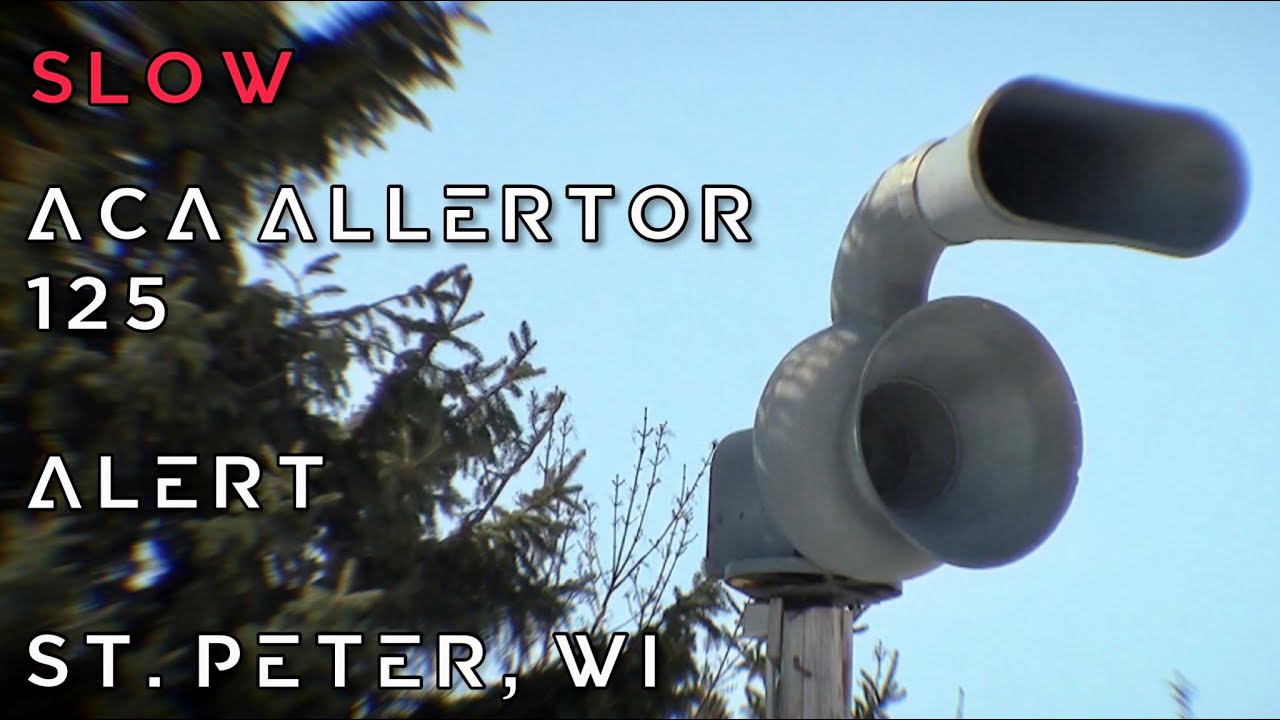 Slow ACA Allertor 125 Siren Test, Alert, St. Peter, WI - YouTube