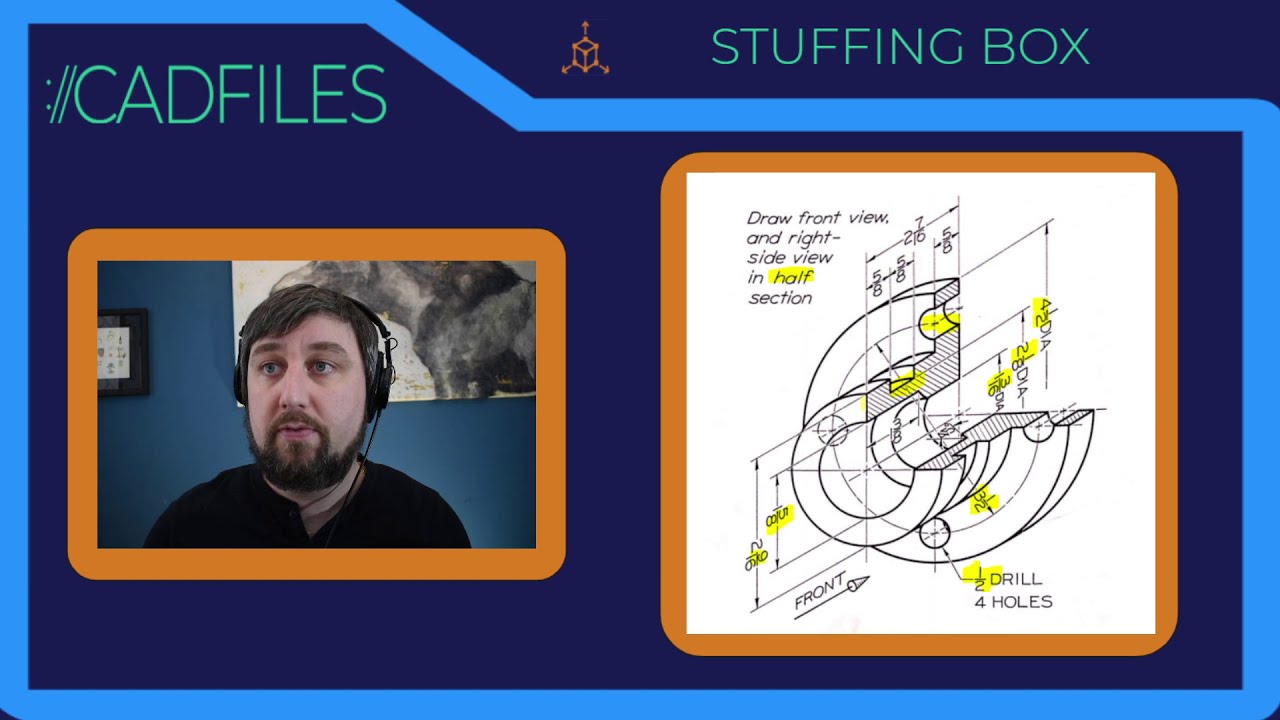 AutoCAD: Section View - Stuffing Box - YouTube