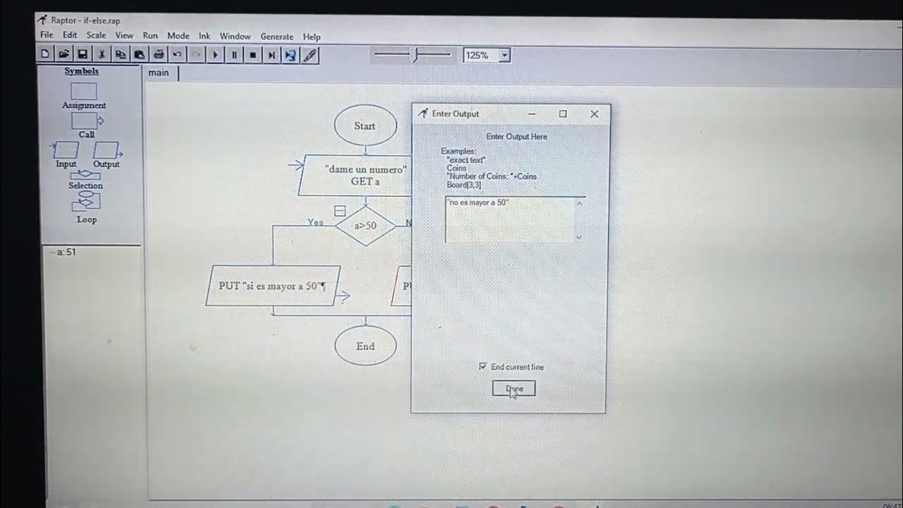 Ejemplo en raptor de la condicional if-else - YouTube