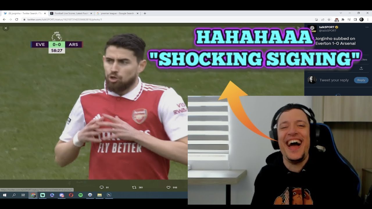 kurt0411 reacts to Jorginho memes After Everton LOSE 1-0 to Arsenal 😂 ...