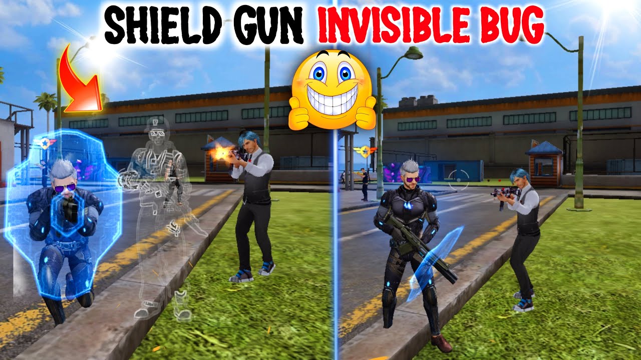 FINALLY NEW SHIELD GUN INVISIBLE TRICK 😱 | SHIELD GUN BUG GARENA FREE ...