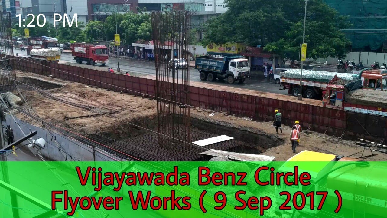 Benz Circle Flyover Works - 9 September 2017 - YouTube