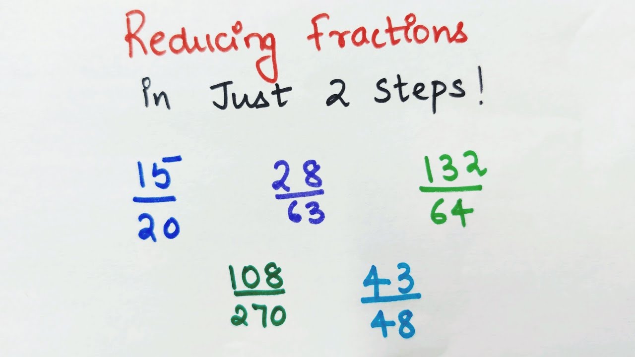 Reducing Fractions In EASIEST Way YouTube