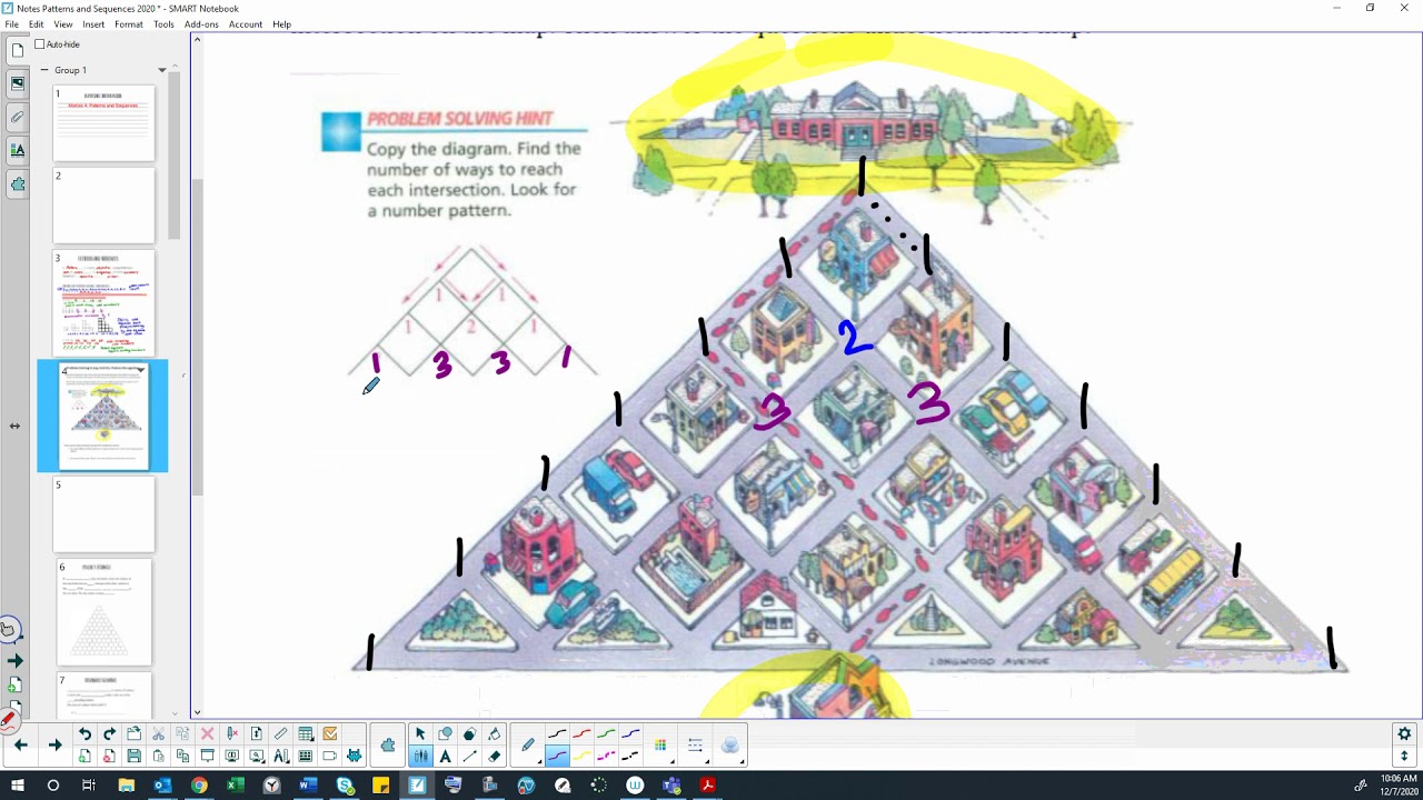 modern math pascal's triangle discovery activity - YouTube