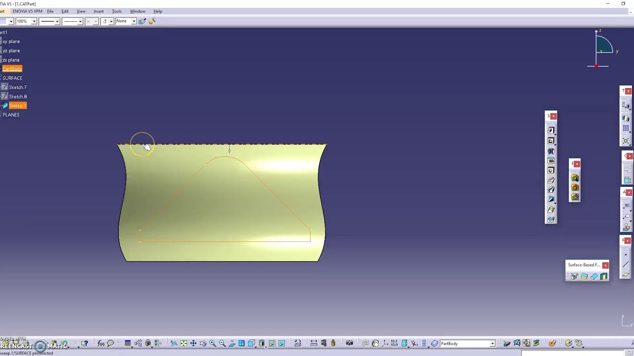 CATIA PAD 5 Up to surface - YouTube