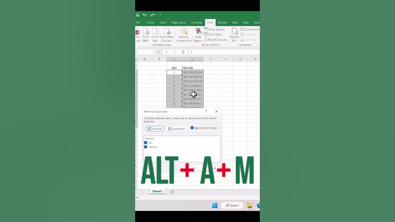 Cara Cepat Menghilangkan duplikat data di Excel - Tutorial Excel - YouTube