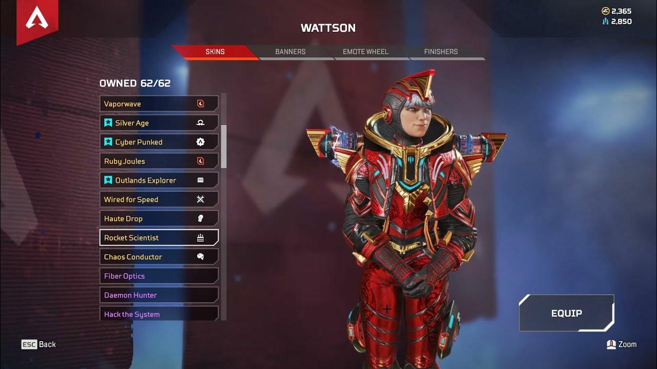 All Fifteen Wattson Legendary Skins - Lobby Showcase【Apex Legends】 - YouTube