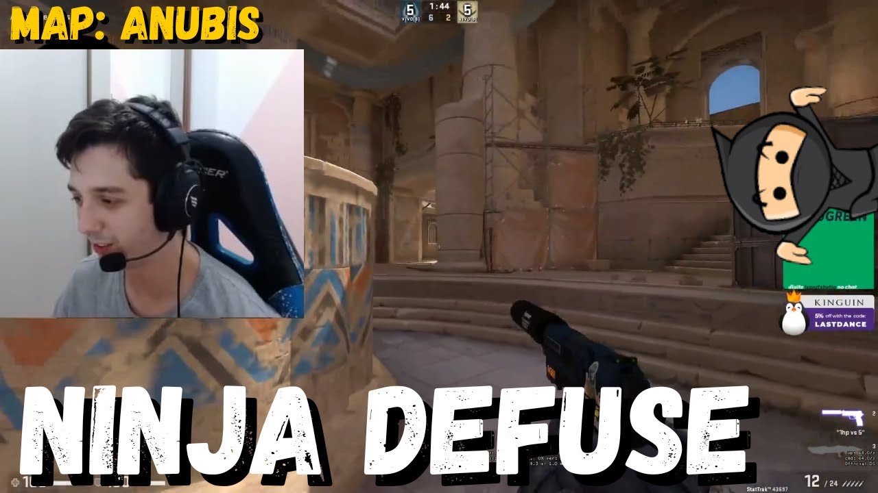 VINI FAZENDO UM NINJA DEFUSE NA ANUBIS CS:GO - YouTube