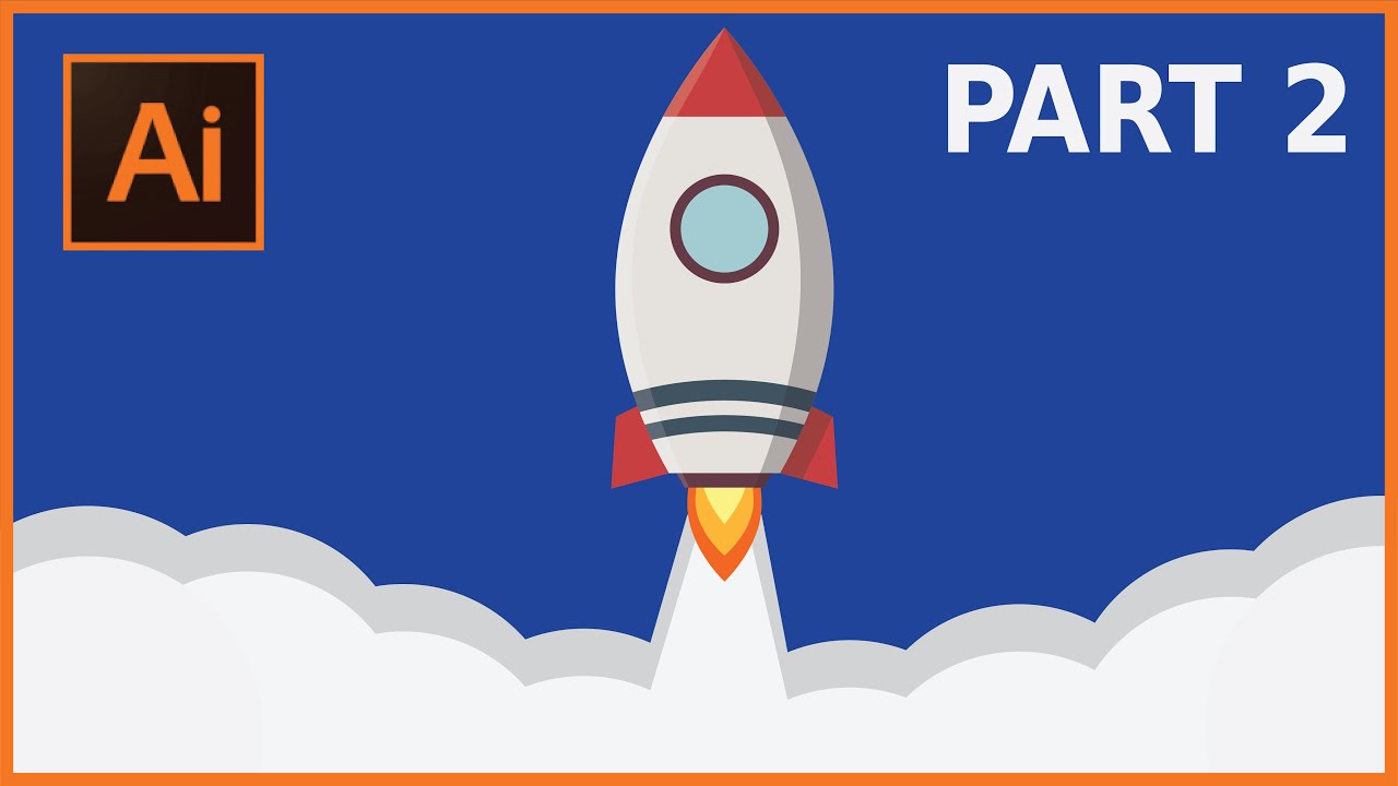 Flat Design Rocket Part (2/2) | Adobe Illustrator Tutorial - YouTube