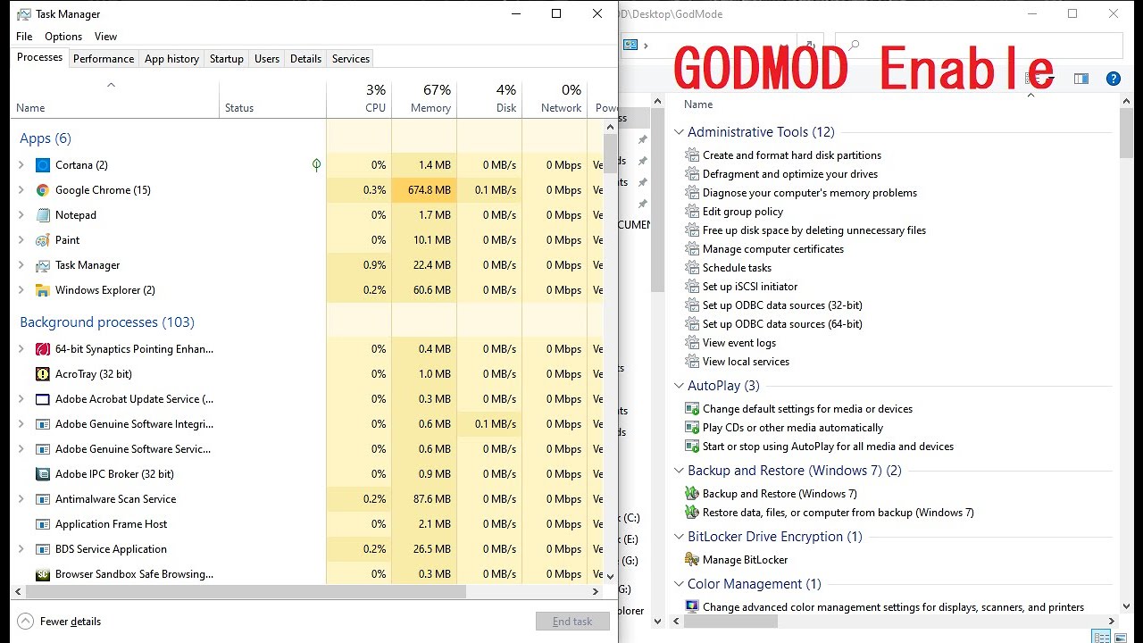 Windows GODMOD Enable | Windows tips and tricks | Tech RedD |Control ...