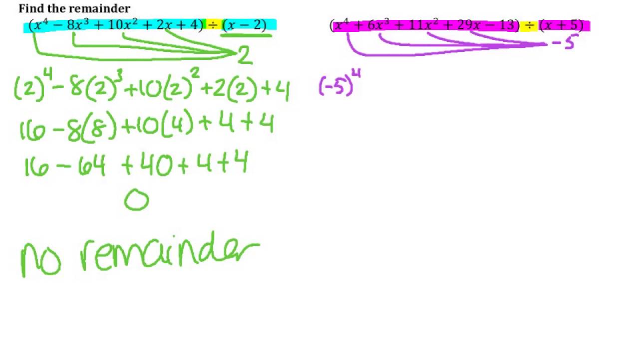 Remainder Theorem - YouTube
