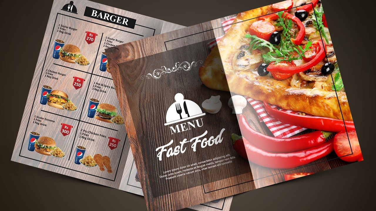menu design in photoshop cc by see this creation - YouTube