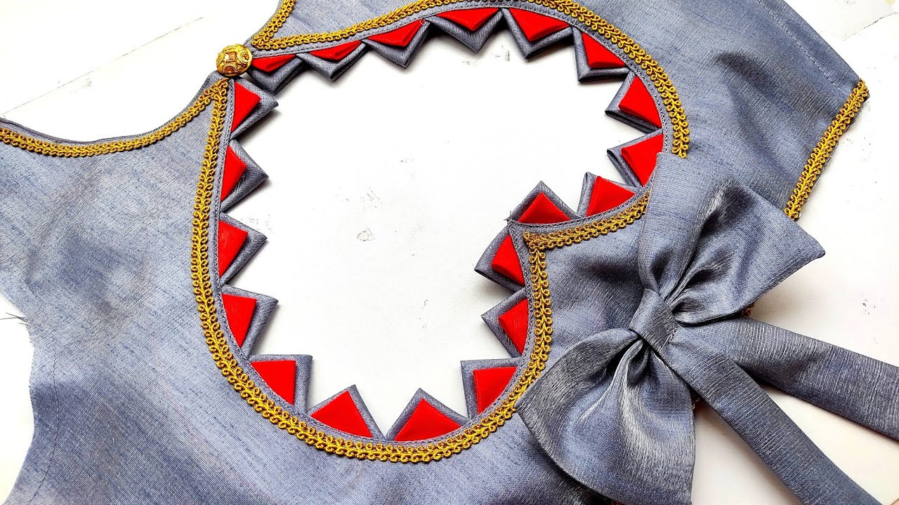 Designer (heart shape)blouse design| New stylish blouse design ...