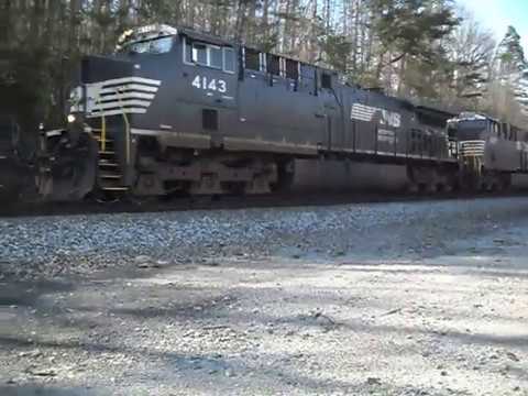 NS 4143 AC44C6M leads NS 171 with NS 3650 trailing 3rd - YouTube
