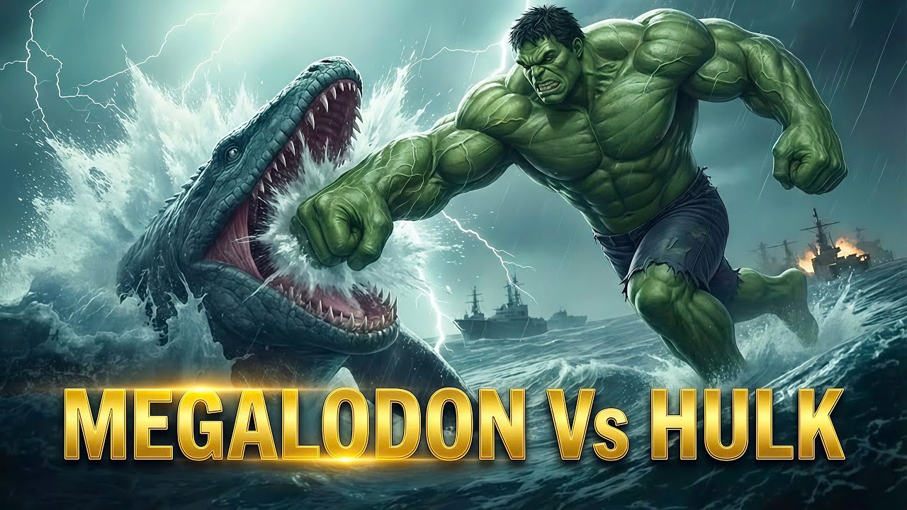 HULK Vs MEGALODON | Battle on military warships (4K Movie) - YouTube
