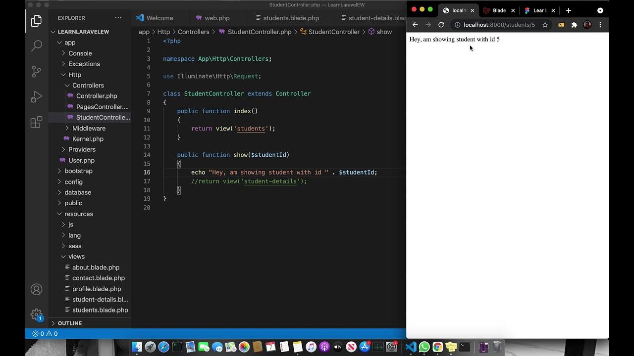 E13 Passing Parameters From Route To Controller Learn Laravel The Easy Youtube