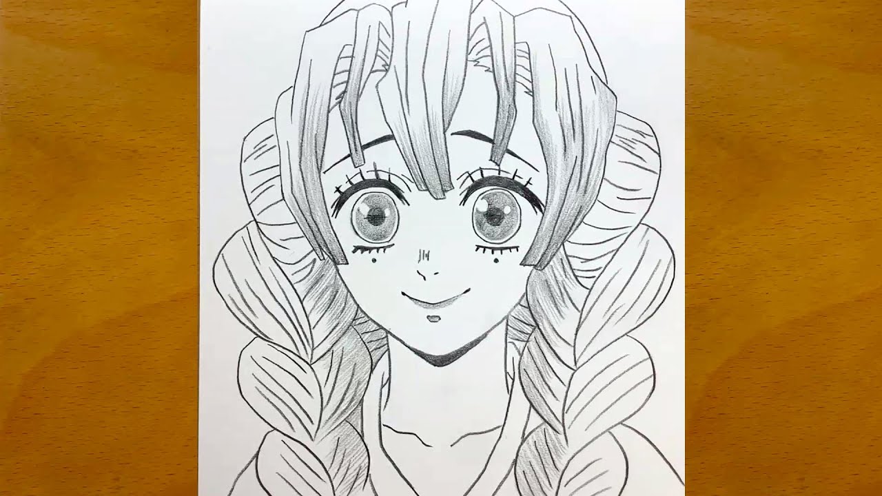 How to draw Mitsuri Kanroji from Demon Slayer | Anime drawing videos ...