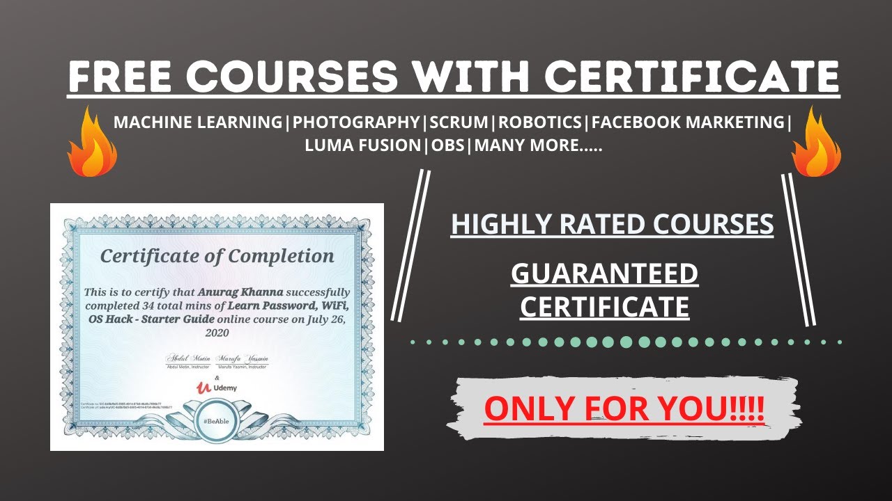 Free Online Courses with Free Certificate|Only for You!!! - YouTube