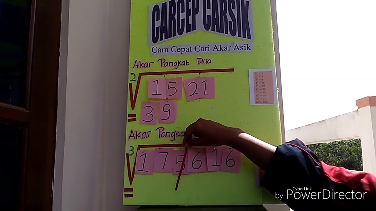 ALAT PERAGA MATEMATIKA CARCEP CARSIK (Cara Cepat Cari Akar Asik) - YouTube