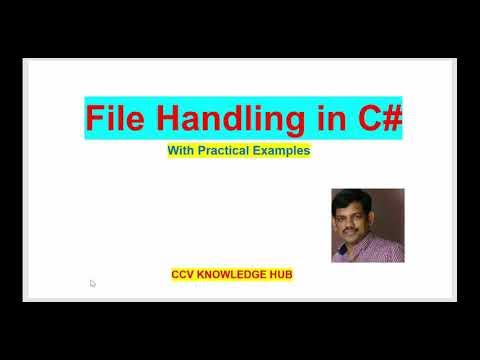 File Handling in C#.Net - YouTube