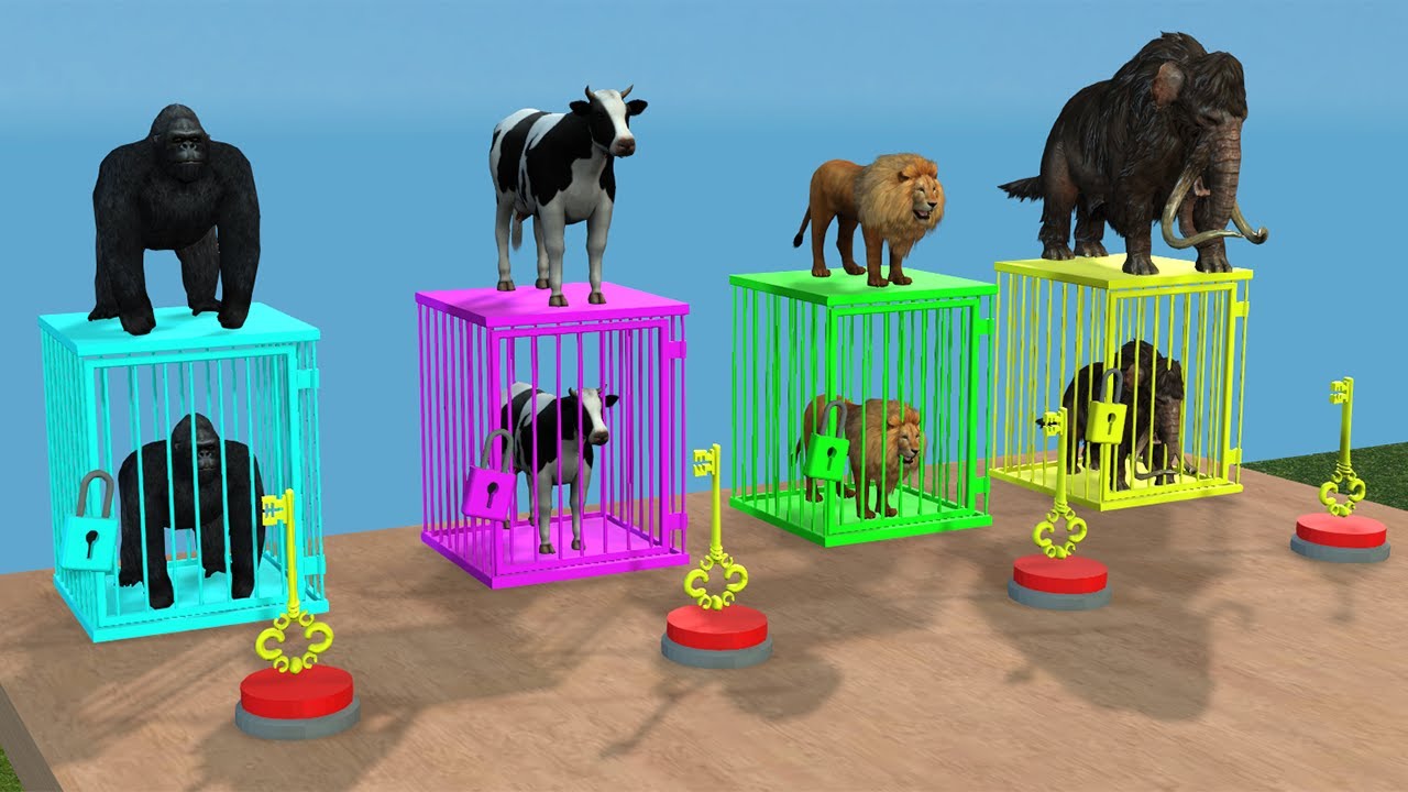 Cow Mammoth Gorilla Lion Guess The Right Door ESCAPE ROOM CHALLENGE ...