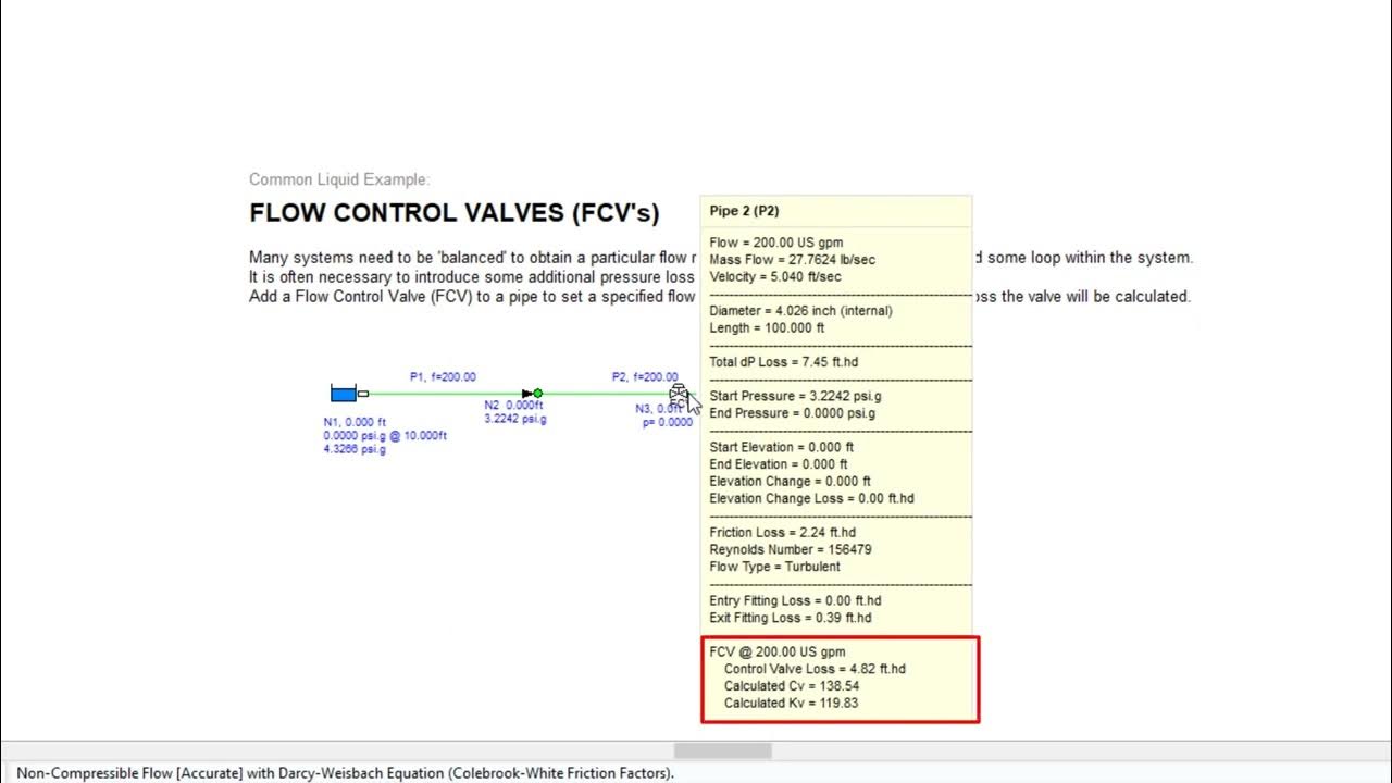 Pipe Flow Expert Software Quick Start Guide 8 Control Valves - YouTube